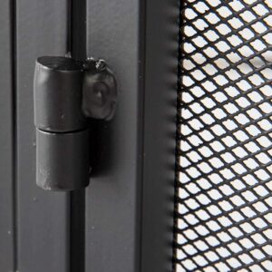 Plow & Hearth Metal Fireplace Screen Glass Flatguard Black | 38" W x 31" H | 2 - Door | Spark Guard Indoor Grate | Iron Fire Place Cover | Wood Burning Stove Decorative Accessories