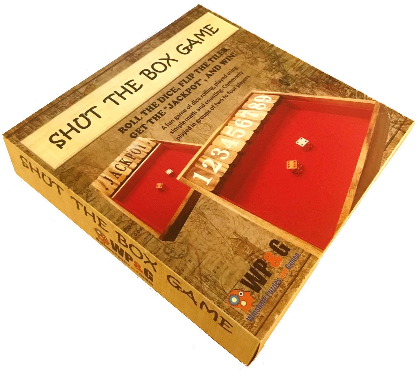 Winshare Puzzles and Games Shut The Box Game Large, Wooden Old Fashioned Dice Fun Play