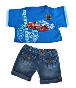 cool racecar outfit outfit fits most 14" - 18" build-a-bear and make your own stuffed animals