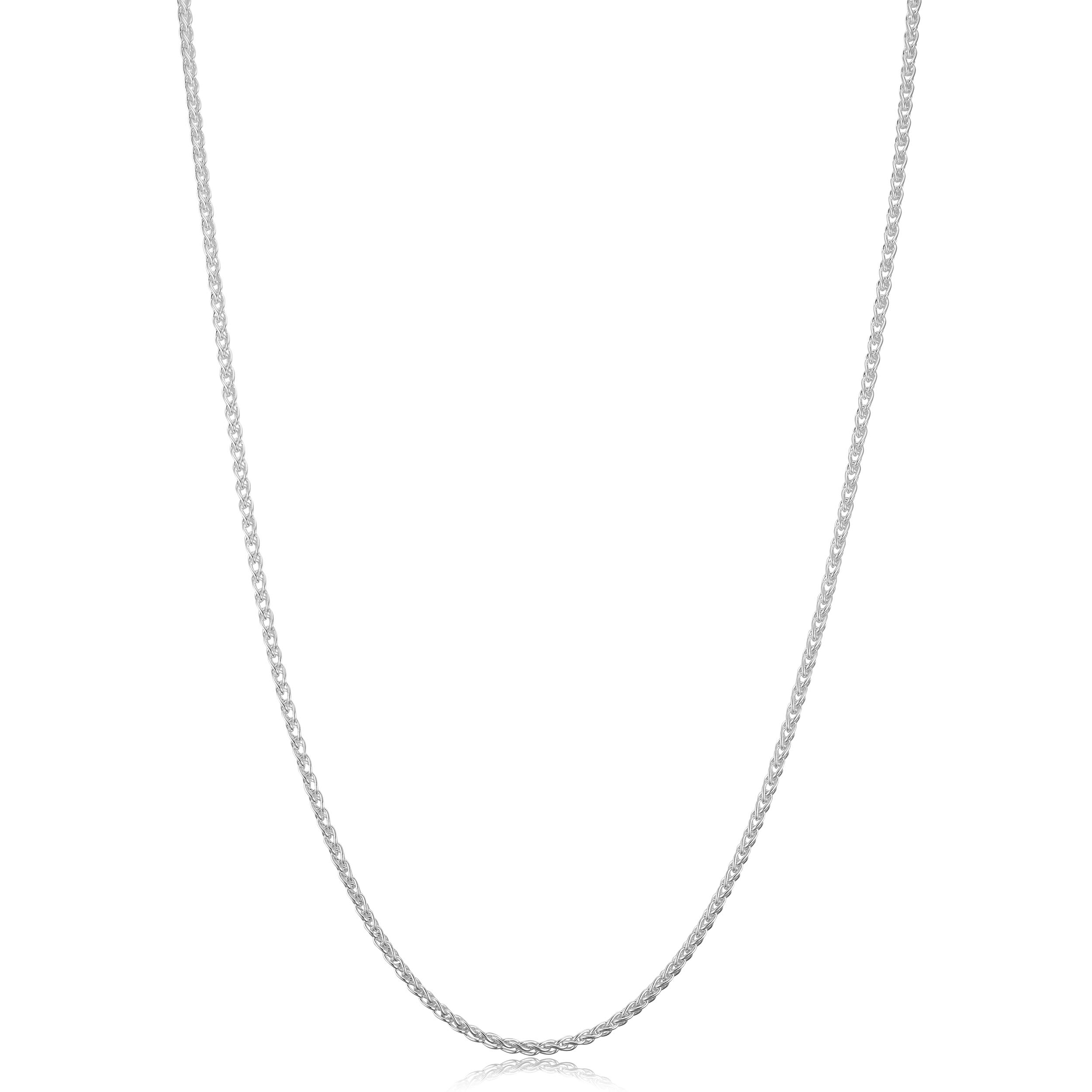 Kooljewelry Sterling Silver Round Wheat Chain Necklace (1.5 mm, 30 inch)