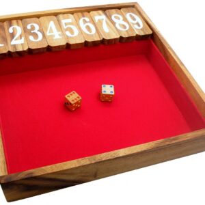 Winshare Puzzles and Games Shut The Box Game Large, Wooden Old Fashioned Dice Fun Play