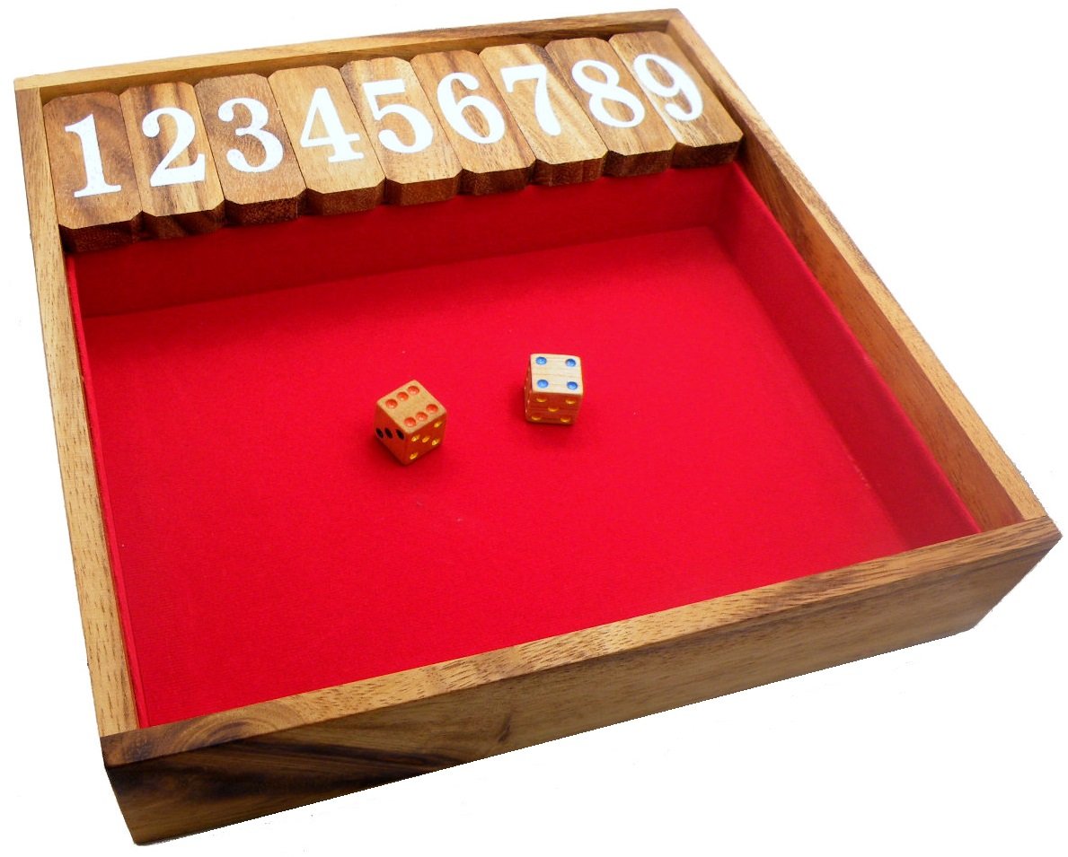 Winshare Puzzles and Games Shut The Box Game Large, Wooden Old Fashioned Dice Fun Play