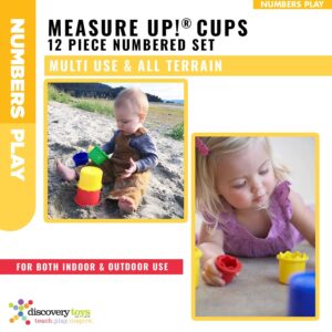 Discovery Toys Measure UP! Cups | Educational Stacking & Nesting 12 Piece Numbered Set| Kid-Powered Learning | STEM Toy Early Math Childhood Development 12 Months and Up