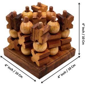 Tic-Tac-Toe 3D Strategy Wooden Game