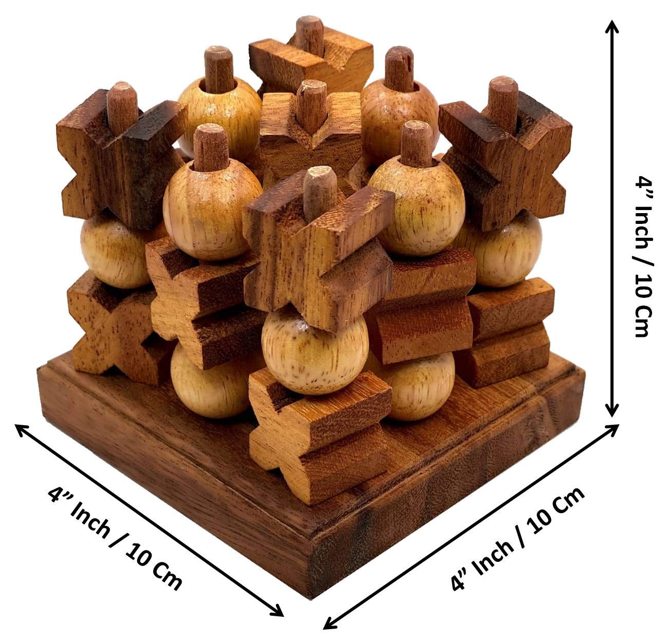 Tic-Tac-Toe 3D Strategy Wooden Game