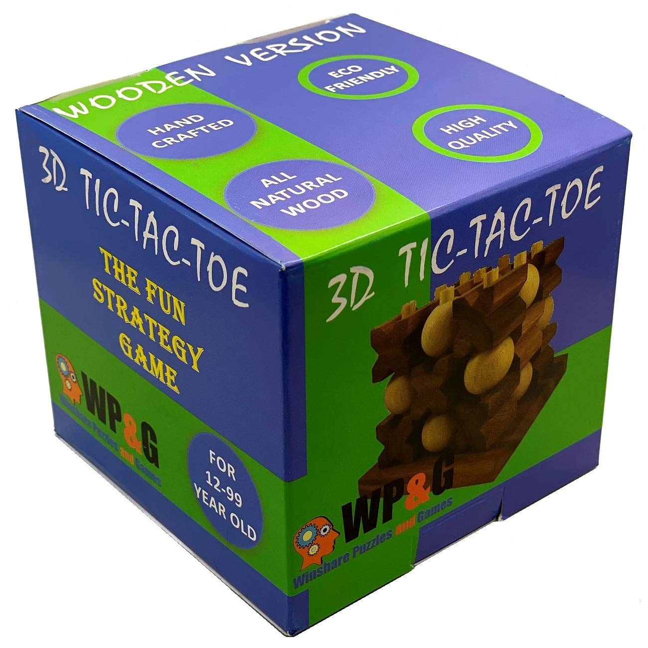 Tic-Tac-Toe 3D Strategy Wooden Game