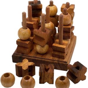 Tic-Tac-Toe 3D Strategy Wooden Game