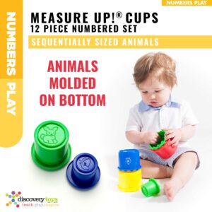 Discovery Toys Measure UP! Cups | Educational Stacking & Nesting 12 Piece Numbered Set| Kid-Powered Learning | STEM Toy Early Math Childhood Development 12 Months and Up