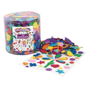 Colorations Bucket of Fun Foam Shapes Multicolor Arts and Crafts Material for Kids (1/2 lb.)