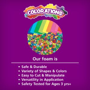 Colorations Bucket of Fun Foam Shapes Multicolor Arts and Crafts Material for Kids (1/2 lb.)