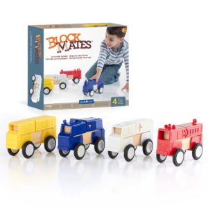 guidecraft block mates community vehicles - learning & educational toy for kids