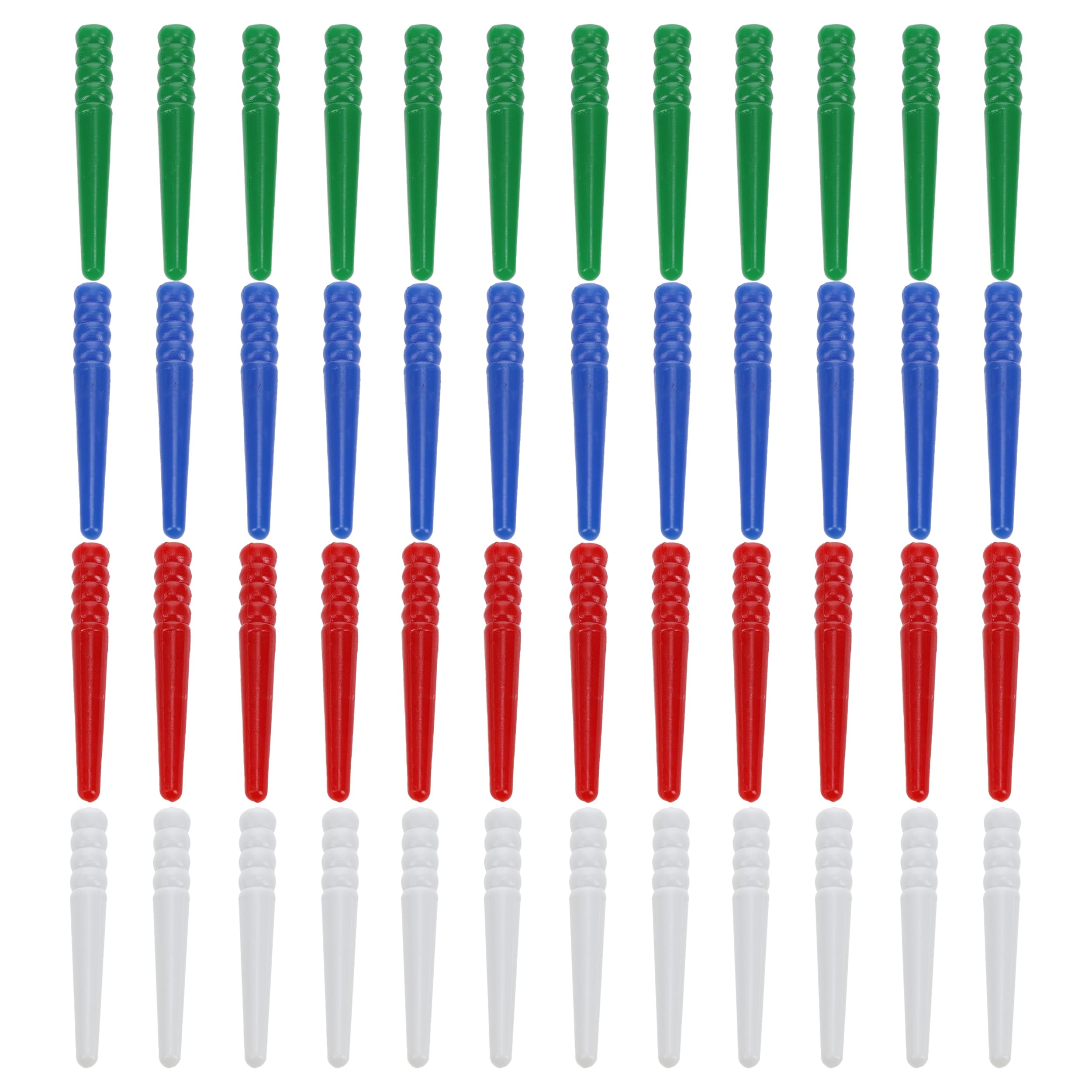 WE Games 48 Standard Plastic Cribbage Pegs w/a Tapered Design in 4 Colors - Red, White, Blue & Green