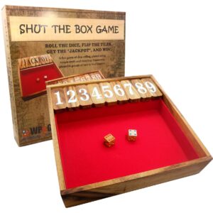 Winshare Puzzles and Games Shut The Box Game Large, Wooden Old Fashioned Dice Fun Play