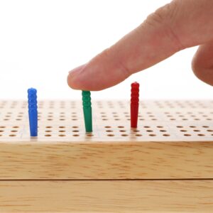 WE Games 48 Standard Plastic Cribbage Pegs w/a Tapered Design in 4 Colors - Red, White, Blue & Green