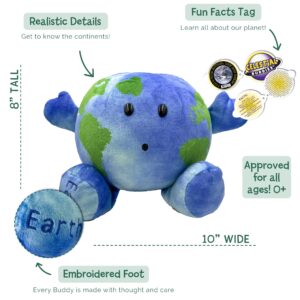 Celestial Buddies Little Earth Buddy Science Astronomy Learning Space Solar System Educational Plush Planet Toys - 10 Inches