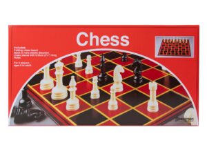 pressman chess - with folding board and full size chess pieces