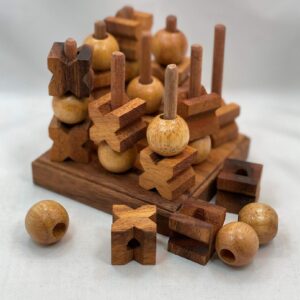 Tic-Tac-Toe 3D Strategy Wooden Game