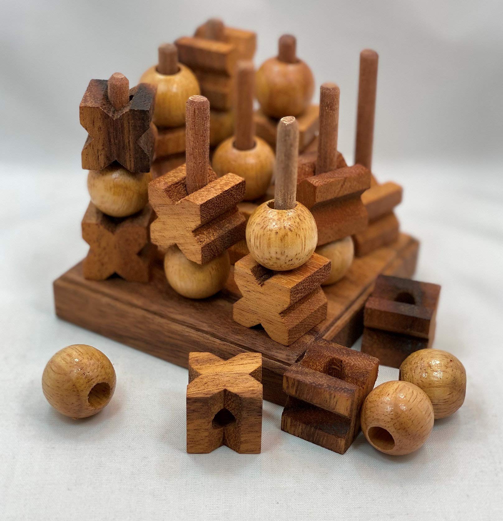 Tic-Tac-Toe 3D Strategy Wooden Game