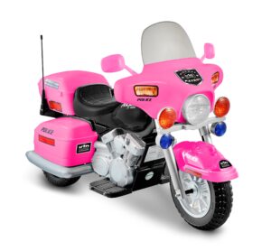 kid motorz 12v patrol h. police ride on, pink