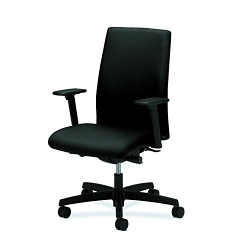 HON Ignition Series Mid-Back Work Chair - Upholstered Computer Chair for Office Desk, Black (HIWM3)