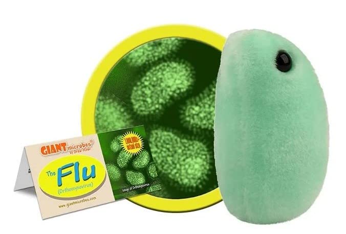 GIANTmicrobes Flu Plush –Learn About Your Respiratory System with This Fun get Well Gift for Friends, Family, Students, Doctors, Nurses and Scientists