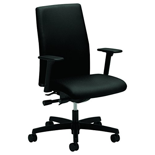 HON Ignition Series Mid-Back Work Chair - Upholstered Computer Chair for Office Desk, Black (HIWM3)