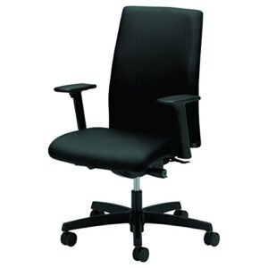 HON Ignition Series Mid-Back Work Chair - Upholstered Computer Chair for Office Desk, Black (HIWM3)