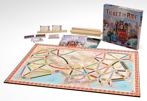 Ticket to Ride Asia Board Game EXPANSION - Expand Your Railway Adventures! Fun Family Game for Kids & Adults, Ages 8+, 2-6 Players, 30-60 Minute Playtime, Made by Days of Wonder