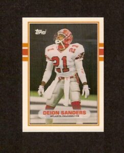 topps deion sanders 1989 traded football rookie card (atlanta falcons)