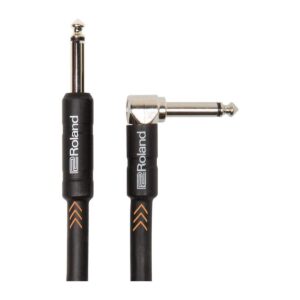 roland black series instrument cable, angled/straight 1/4-inch jack, 5-feet