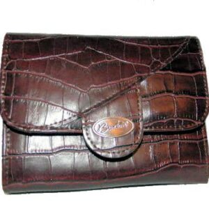 Buxton STELLA Embossed Croco Double Cardex Women's Wallet, Chocolate Truffle