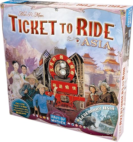 Ticket to Ride Asia Board Game EXPANSION - Expand Your Railway Adventures! Fun Family Game for Kids & Adults, Ages 8+, 2-6 Players, 30-60 Minute Playtime, Made by Days of Wonder