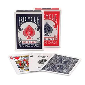 2 Decks Bicycle Rider Back 808 Standard Poker Playing Cards Red & Blue