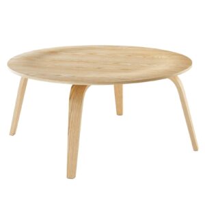 modway plywood coffee table in natural