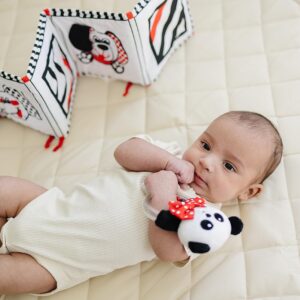 Baby Rattle in High-Contrast Black, White, Red - 5" Tall - Baby Rattle with Cute Panda Face - Perfect Size for Small Hands - Teach Baby to Grasp and Shake by Genius Baby Toys