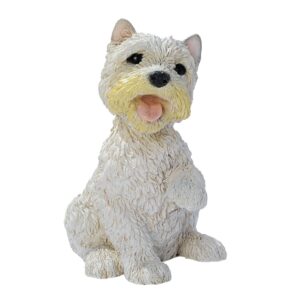 design toscano west highland terrier puppy dog statue, multicolored