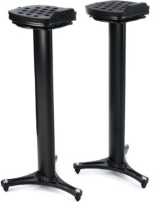 ultimate support ms-100b adjustable studio monitor stands - black