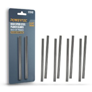 powertec 3-1/4" hss planer blades 10 pk for wen 6530, dewalt dcp580b, porter-cable pc70thp, ryobi p611, bosch pk2632k, makita xpk01z, craftsman, skil hand planer, replacement electric planer blades