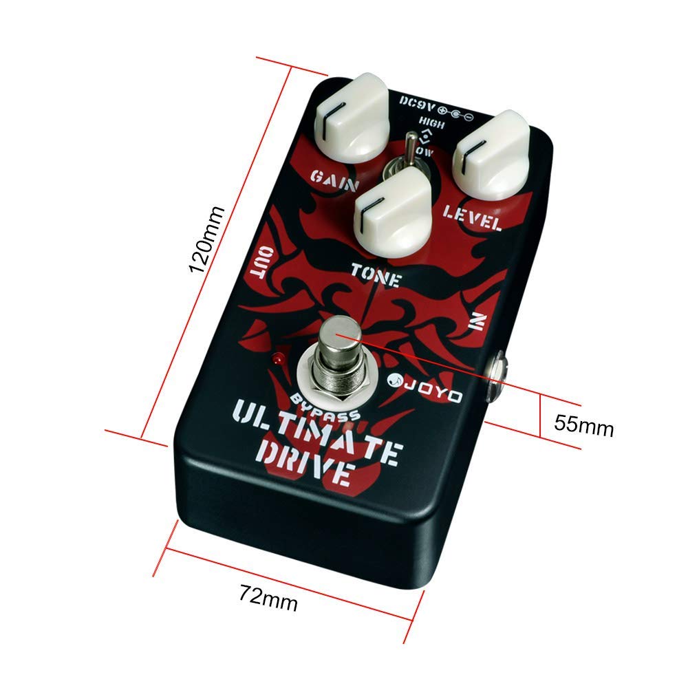 JOYO JF-02 Ultimate Overdrive Pedal, Featuring True Bypass Wiring, Tone Switch and Quality Components