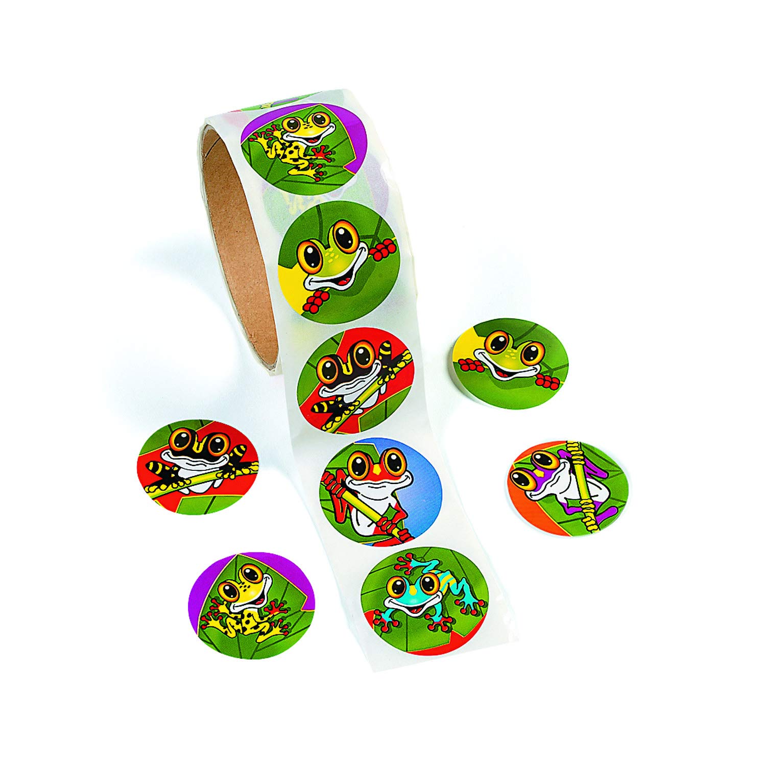 Fun Express Frog Stickers - 100 Piece Roll