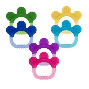 green sprouts Silicone Teethers (2 Pack) | Soothes Gums & Promotes Healthy Oral Development | Multiple Textures Massage Gums, Easy to Hold, Gum, & chew, Dishwasher Safe , Pink