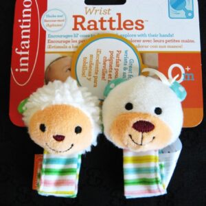 Infantino Wrist Rattles - Lamb and Bear