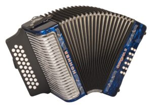 hohner corona ii g/c/f diatonic accordion - dark blue