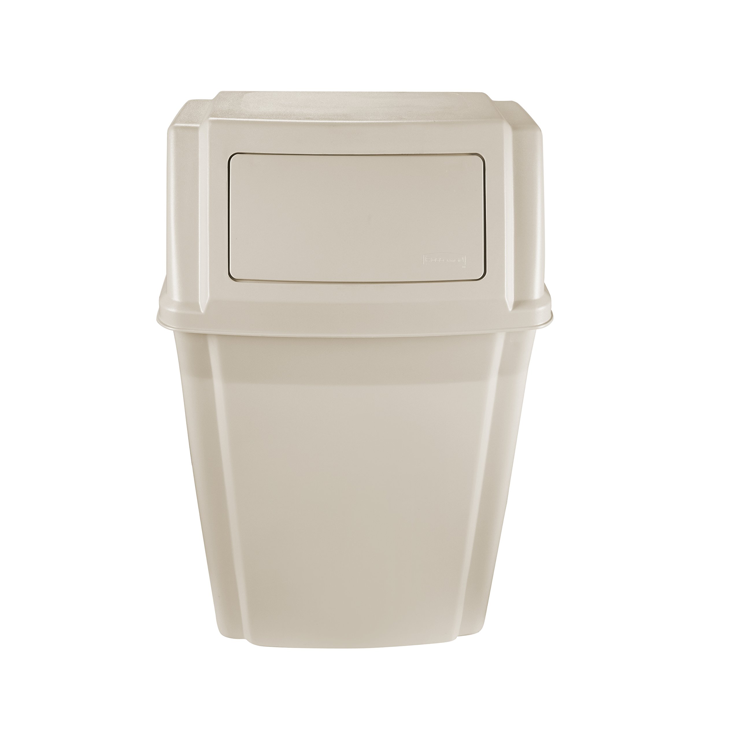 Rubbermaid Commercial Products Profile Wall Mount Trash/Garbage Can/Bin, 15 GAL, for Corridors/Washrooms/Schools/Kitchens, Beige