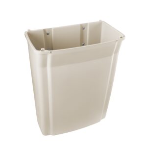 Rubbermaid Commercial Products Profile Wall Mount Trash/Garbage Can/Bin, 15 GAL, for Corridors/Washrooms/Schools/Kitchens, Beige