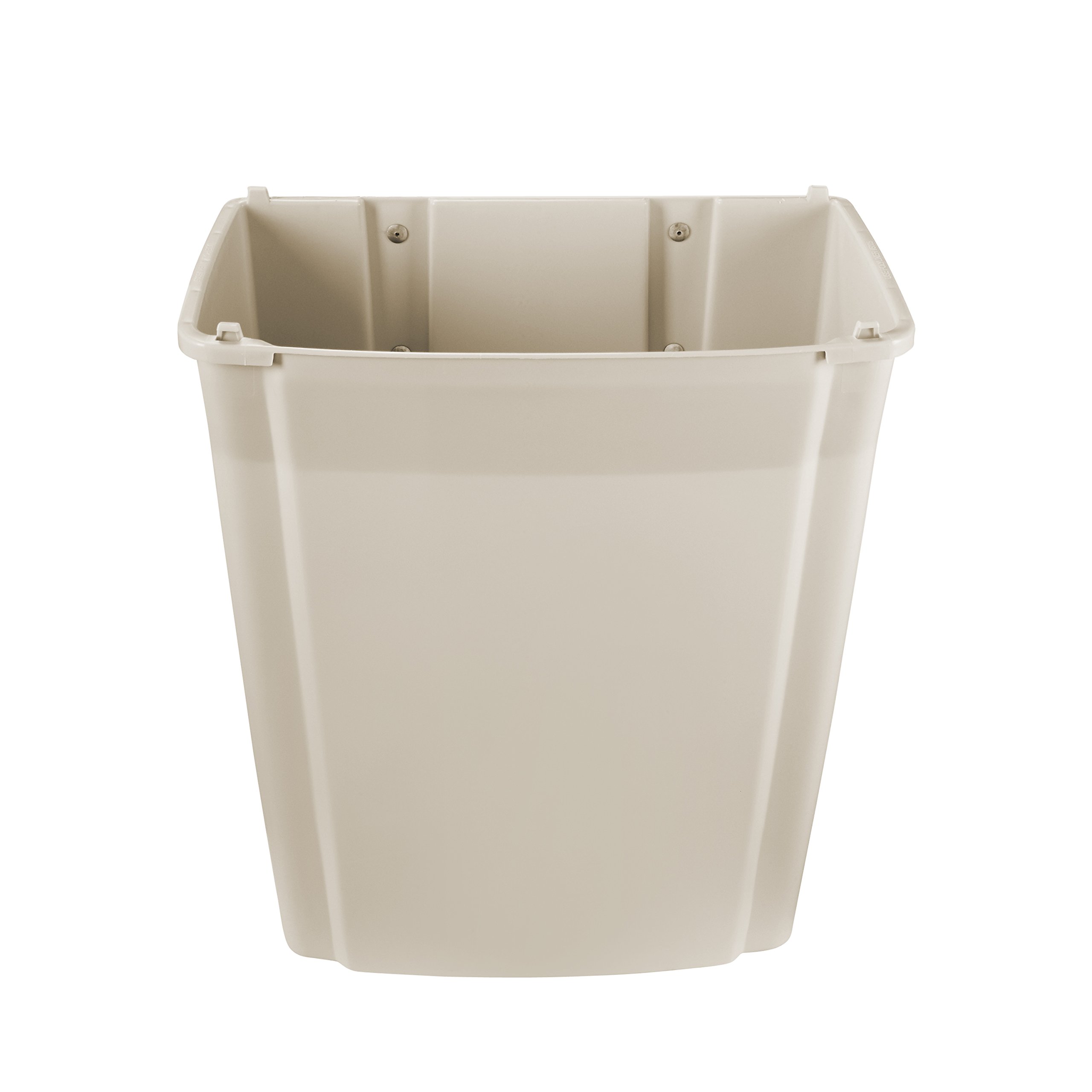 Rubbermaid Commercial Products Profile Wall Mount Trash/Garbage Can/Bin, 15 GAL, for Corridors/Washrooms/Schools/Kitchens, Beige