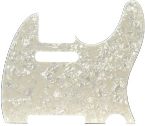 fender modern pickguard, telecaster, 8-hole - aged white moto