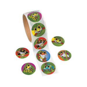 fun express frog stickers - 100 piece roll