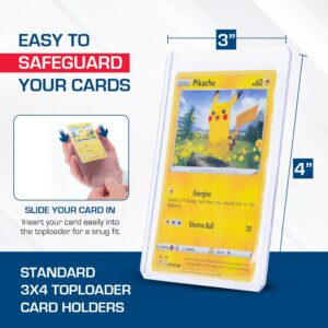 BCW 3x4 Topload Card Holder - Standard - 100ct | Rigid PVC Trading Card Protection for Baseball Cards, Football Cards, and Trading Cards Like Pokémon and MTG | Holds Cards Up to 20pts