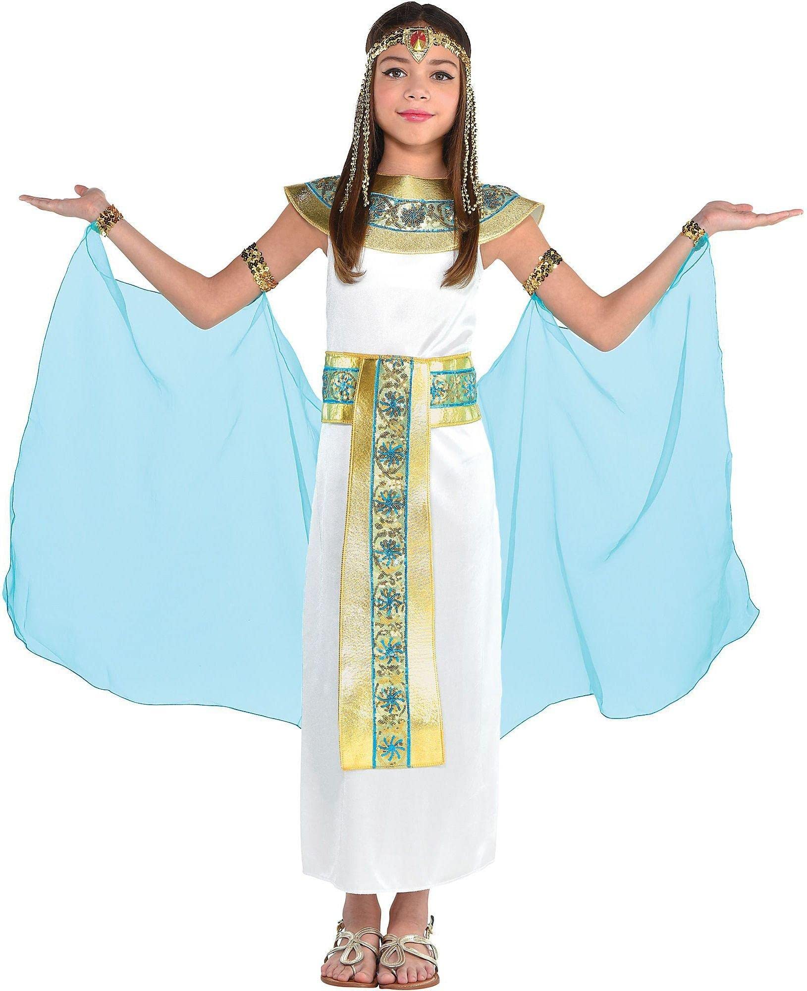 Girls Cleopatra Costume, Large - 12-14, 1 Pc